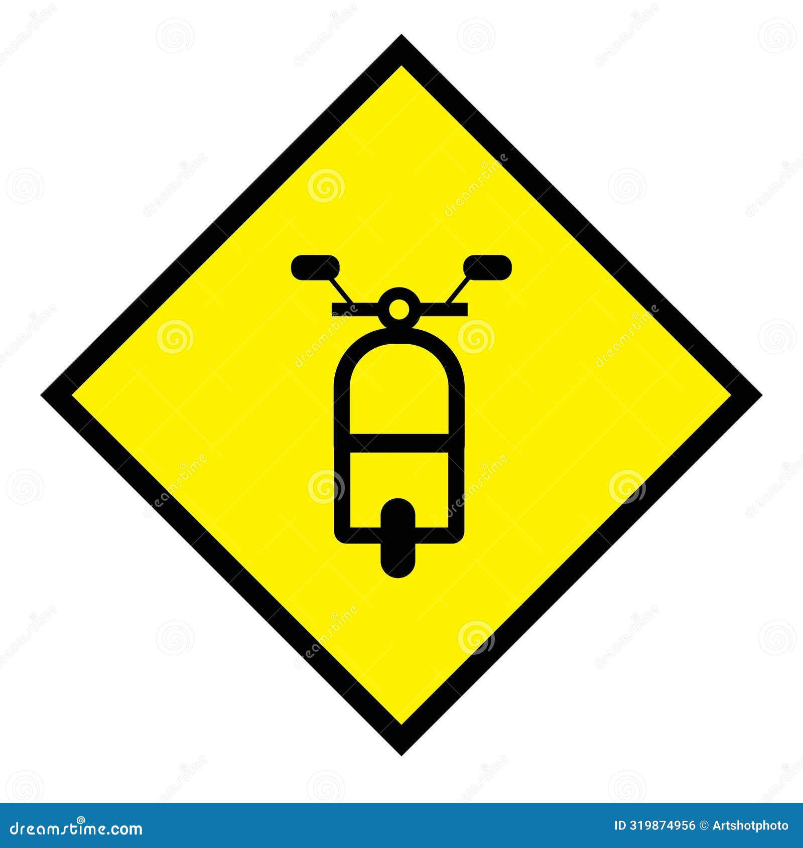 Motorcycle Symbol on Yellow Sticker, Bike Riding Concept Stock Vector ...