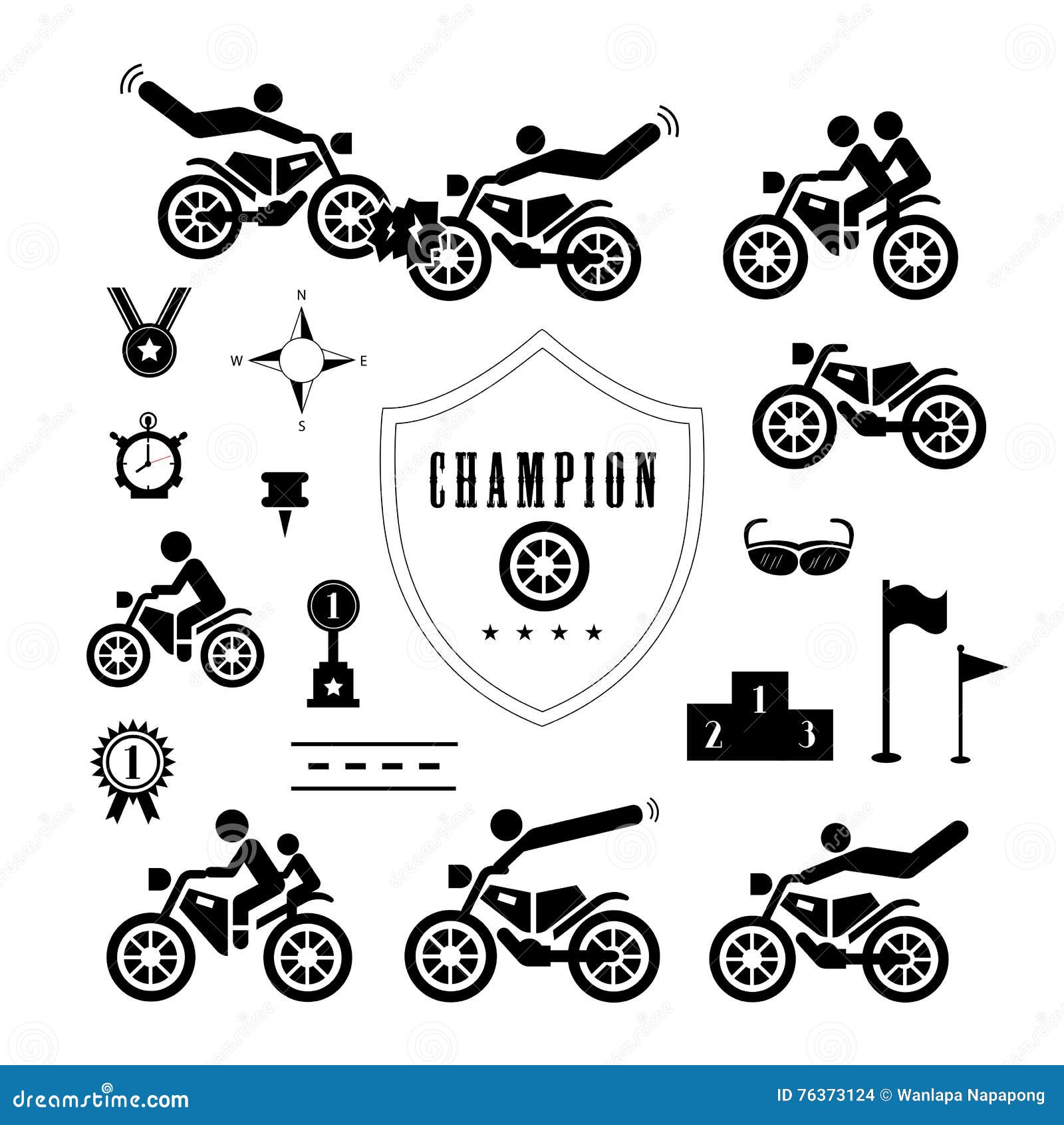 Motorcycle symbol stock vector. Illustration of championship - 76373124