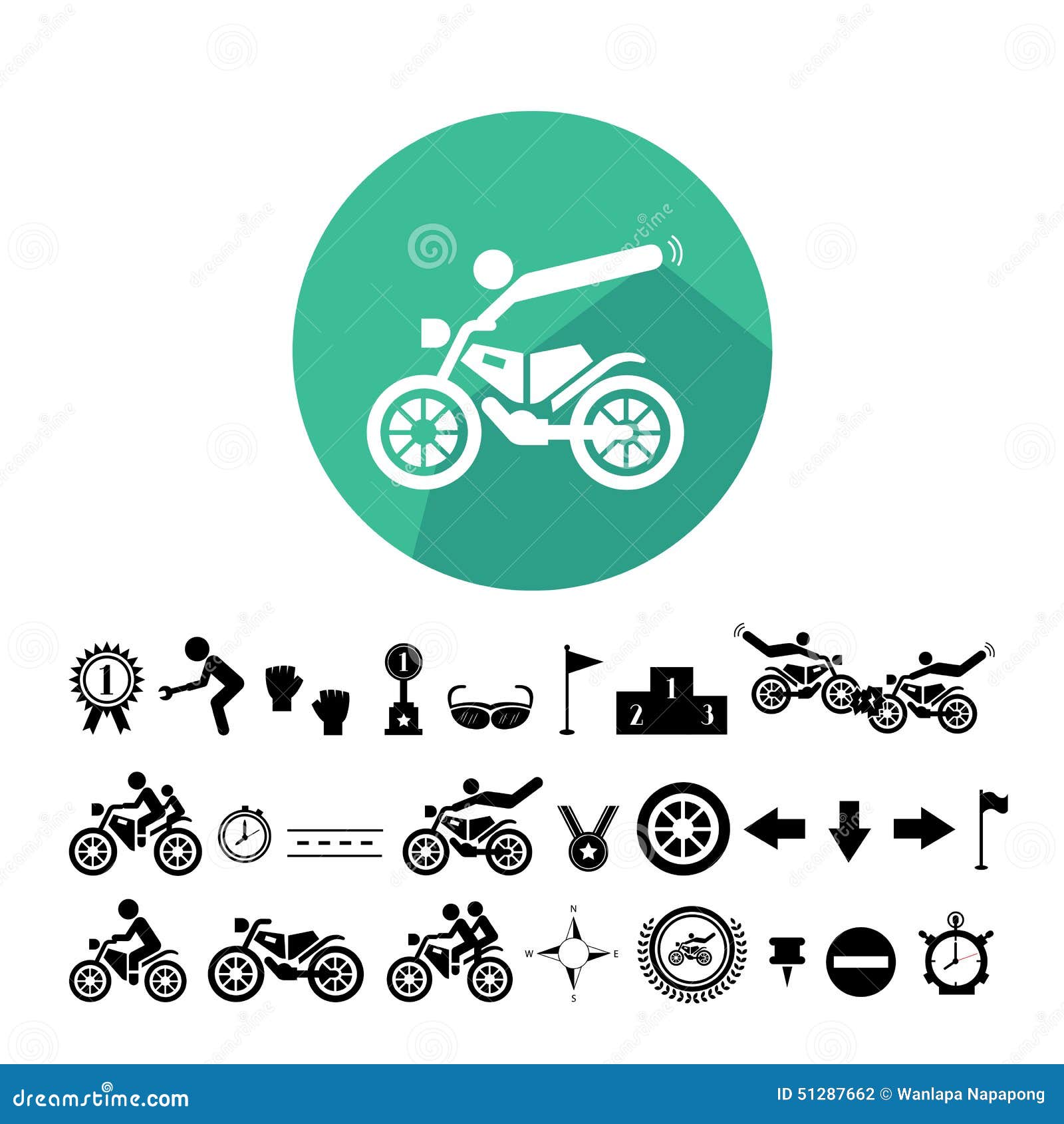 Motorcycle symbol stock vector. Illustration of biker - 51287662
