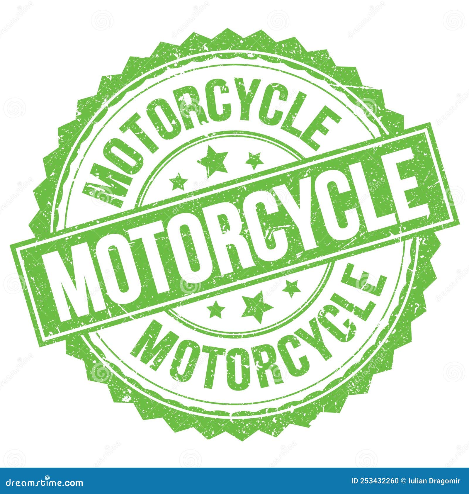 MOTORCYCLE Text on Green Round Stamp Sign Stock Illustration ...