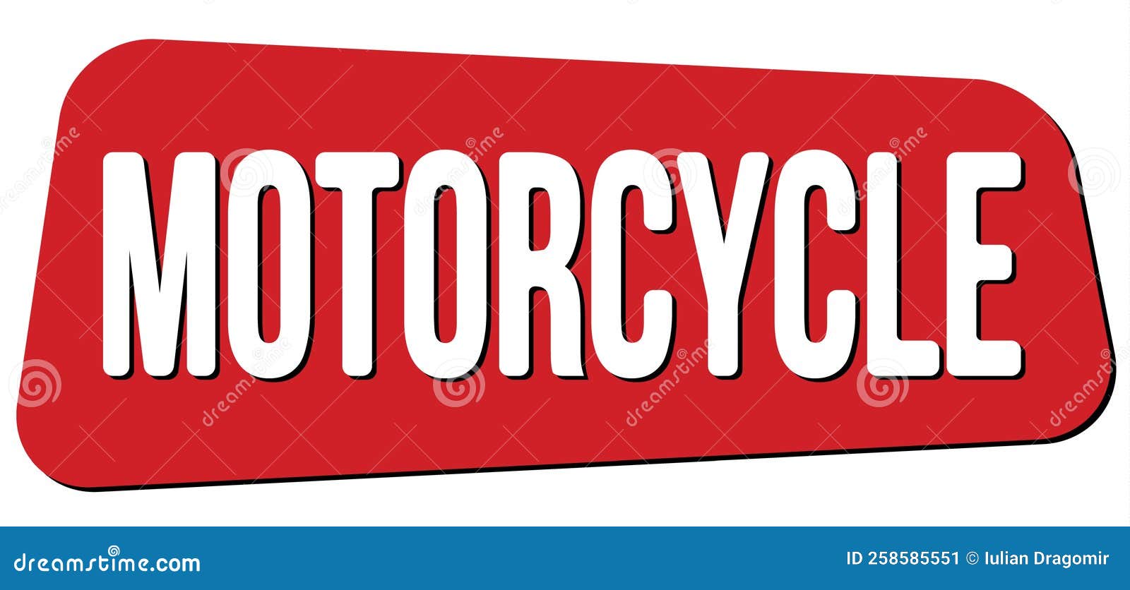 MOTORCYCLE Text on Red Trapeze Stamp Sign Stock Illustration ...
