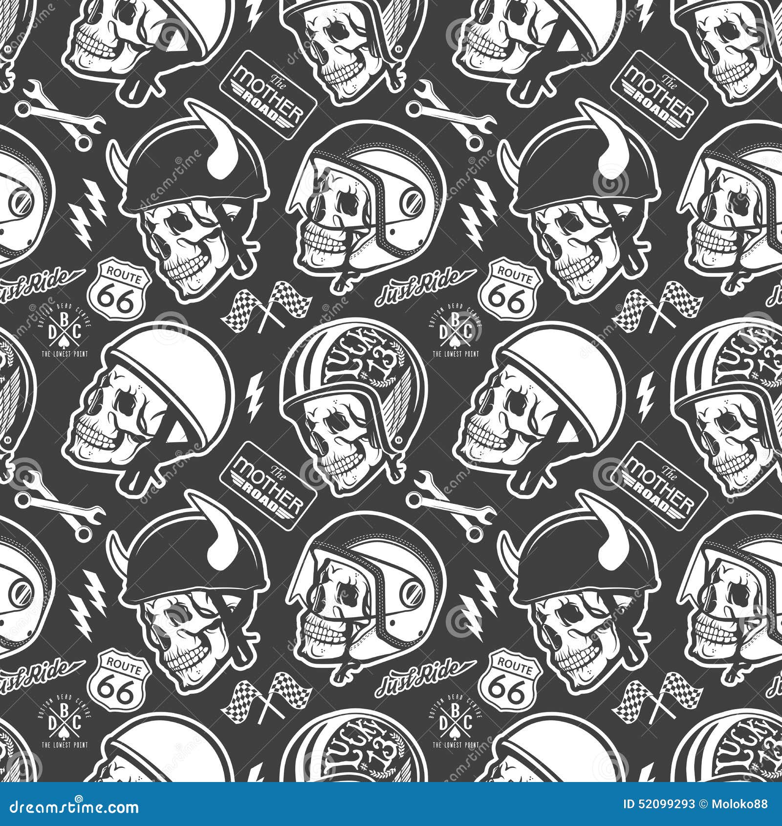 Motorcycle Themed Handmade Drawing Helmets with Stock Vector ...