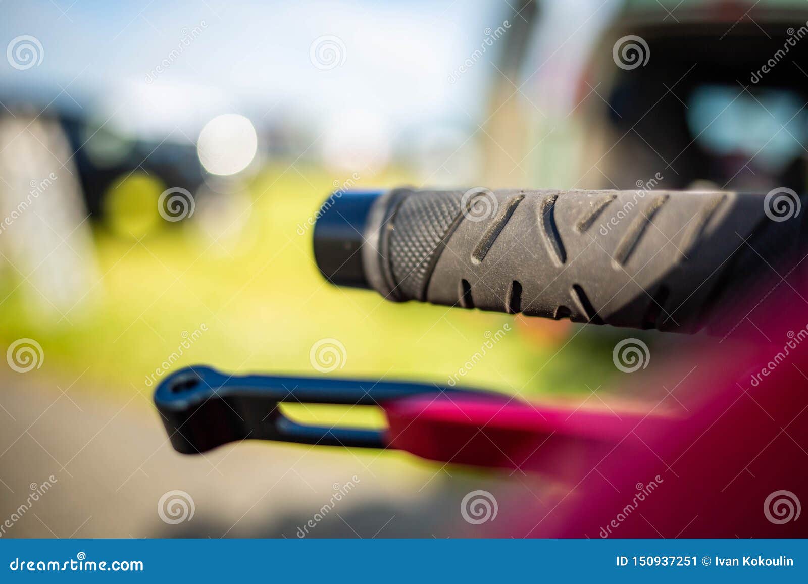 Motorcycle Throttle and Break Controls Close Up Stock Image - Image of ...