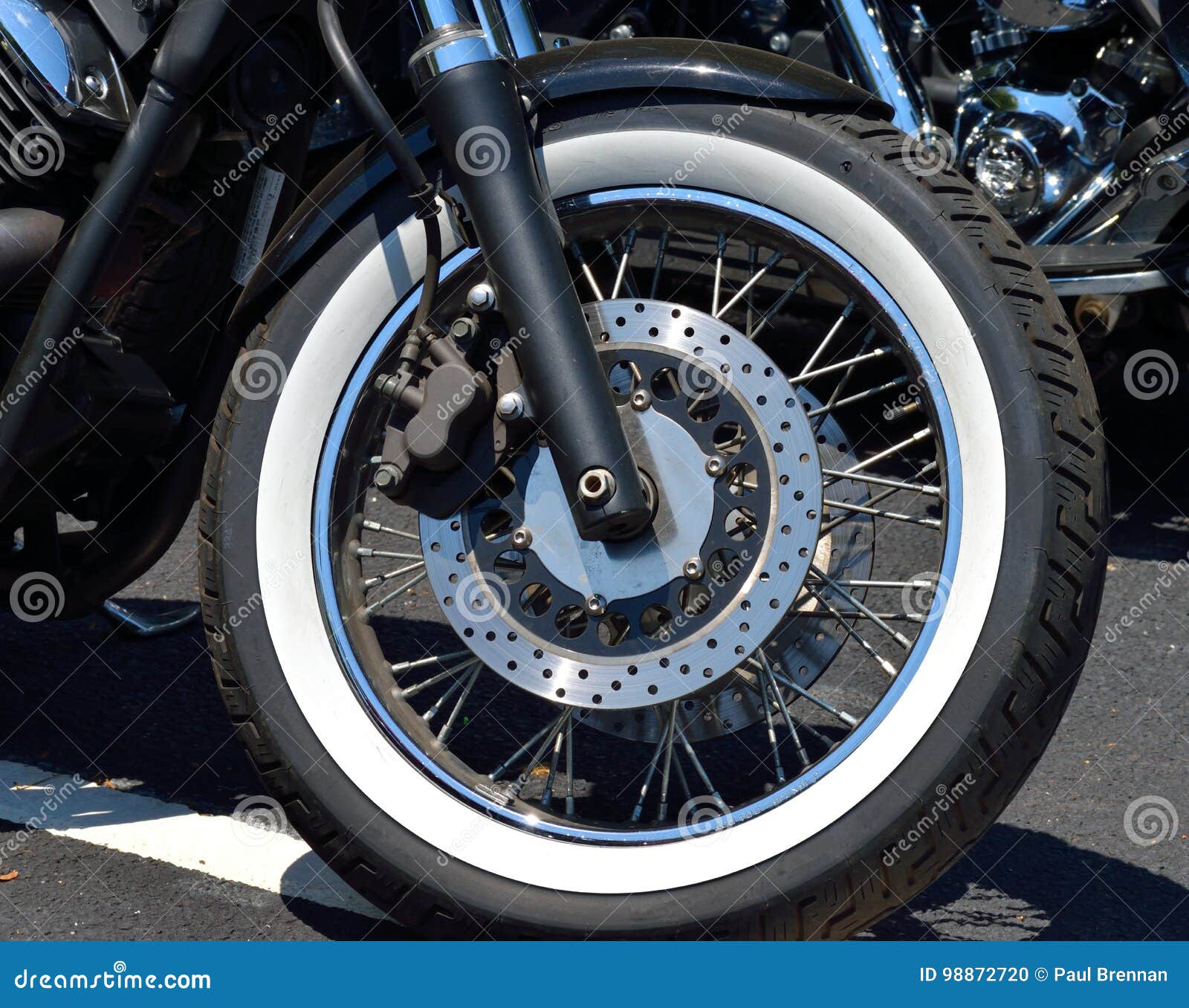 Motorcycle Tire with Disc Brake Stock Photo - Image of motor, traveling ...