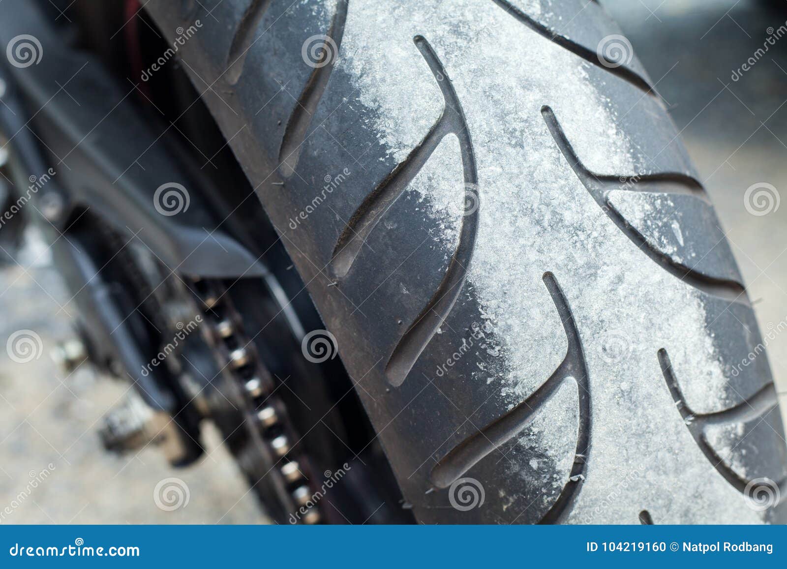 Motorcycle Tire Rubber Back Wheel Stain Stock Photo - Image of detail ...