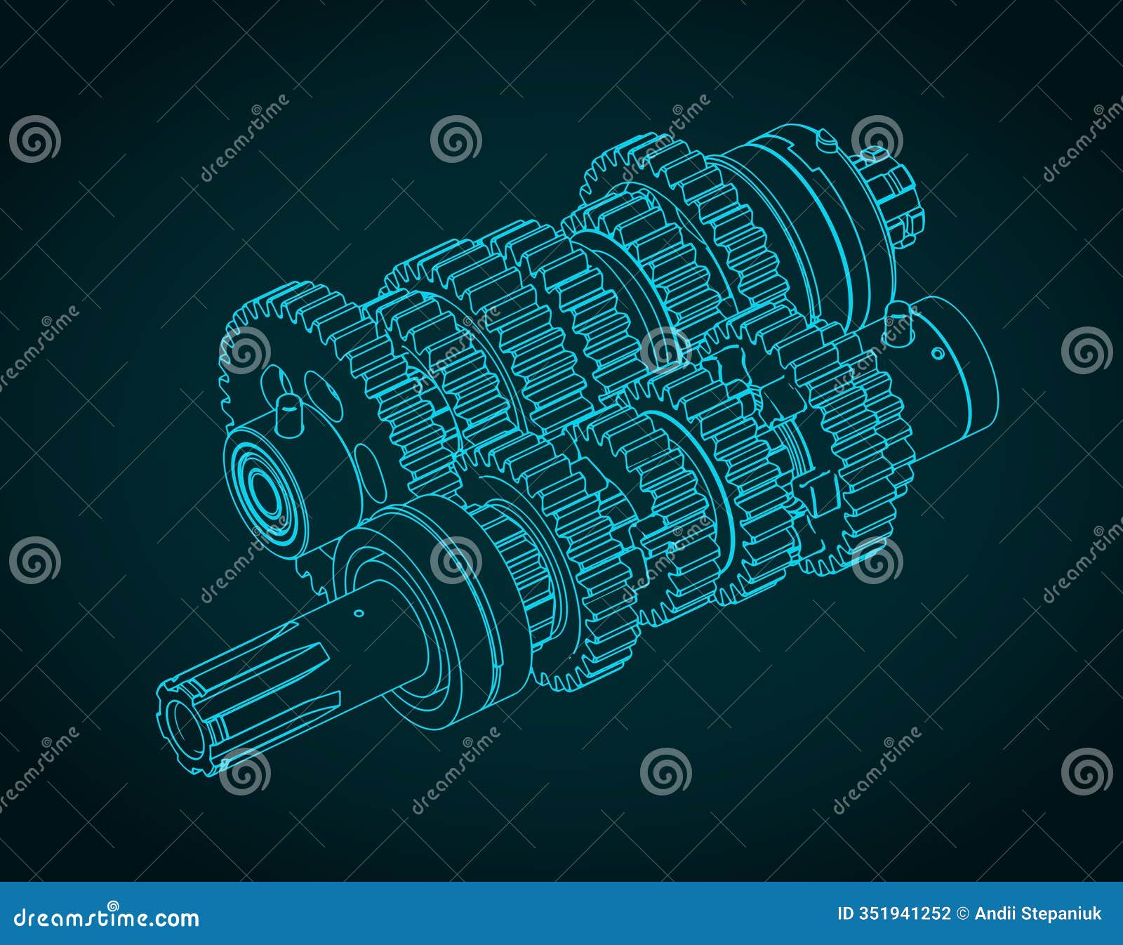 Motorcycle Transmission Blueprint Stock Illustration - Illustration of ...