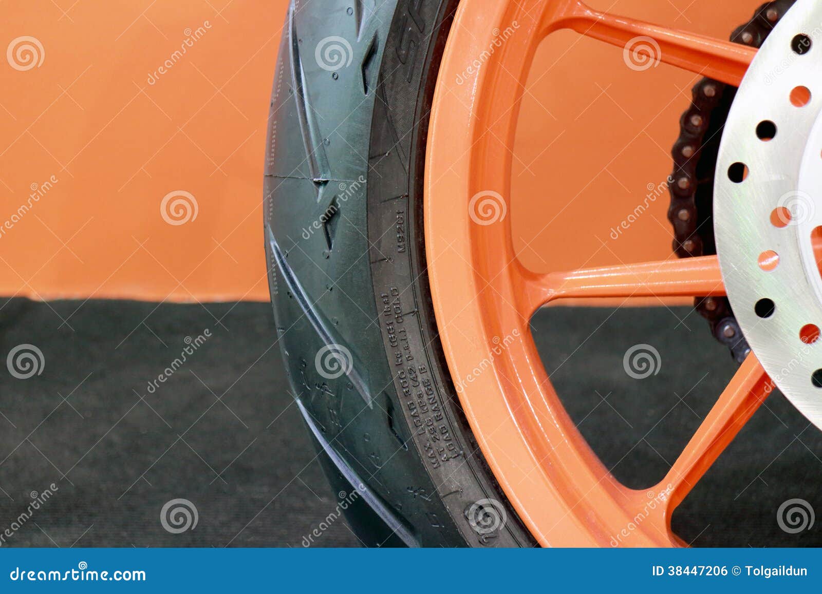 Motorcycle Tyre and Rim stock photo. Image of cycle, steel - 38447206