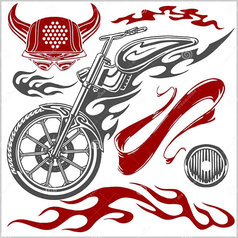 Motorcycle Vector Elements Set Stock Vector - Illustration of element ...