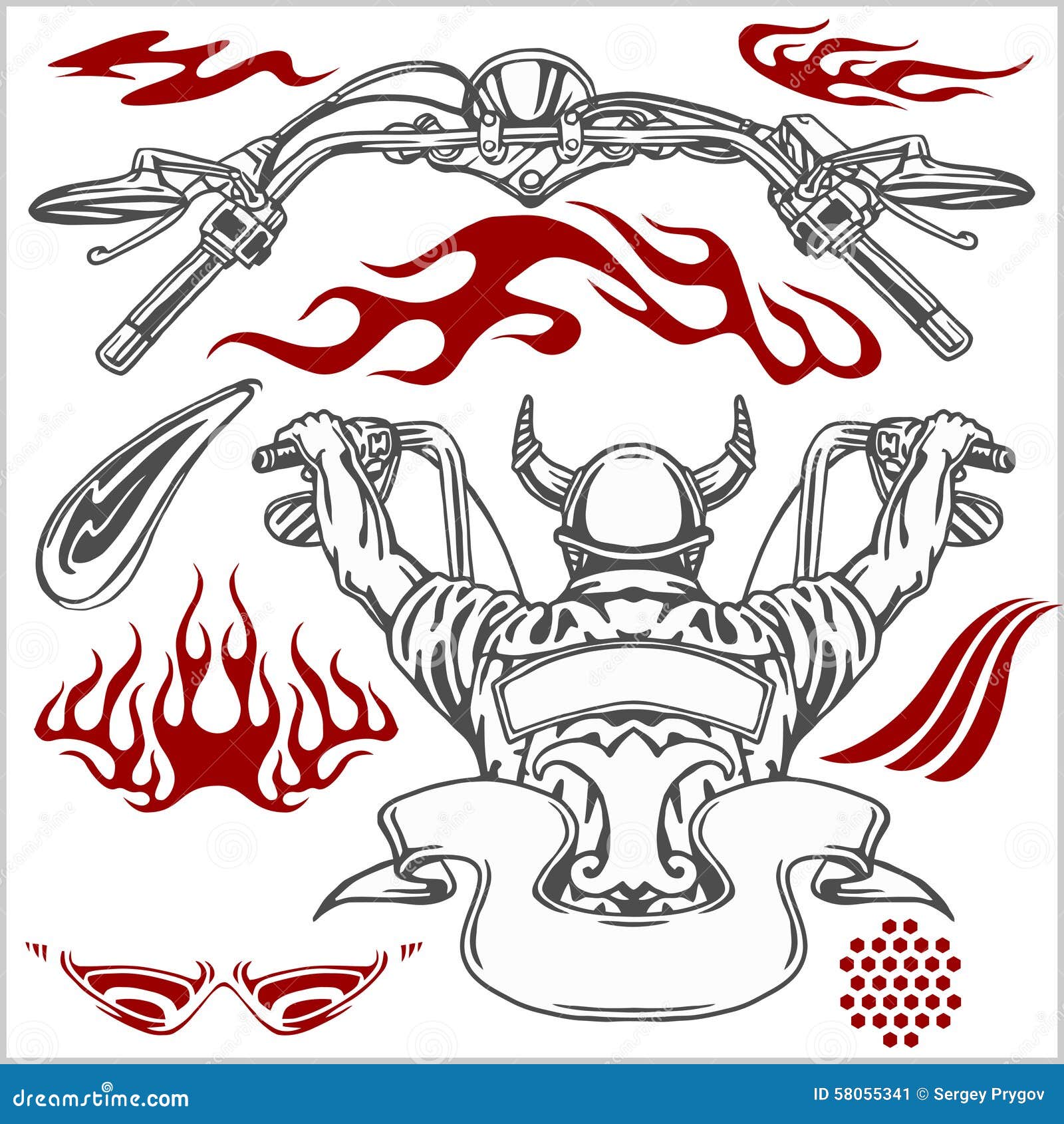 Motorcycle Vector Elements Set Stock Vector - Illustration of element ...