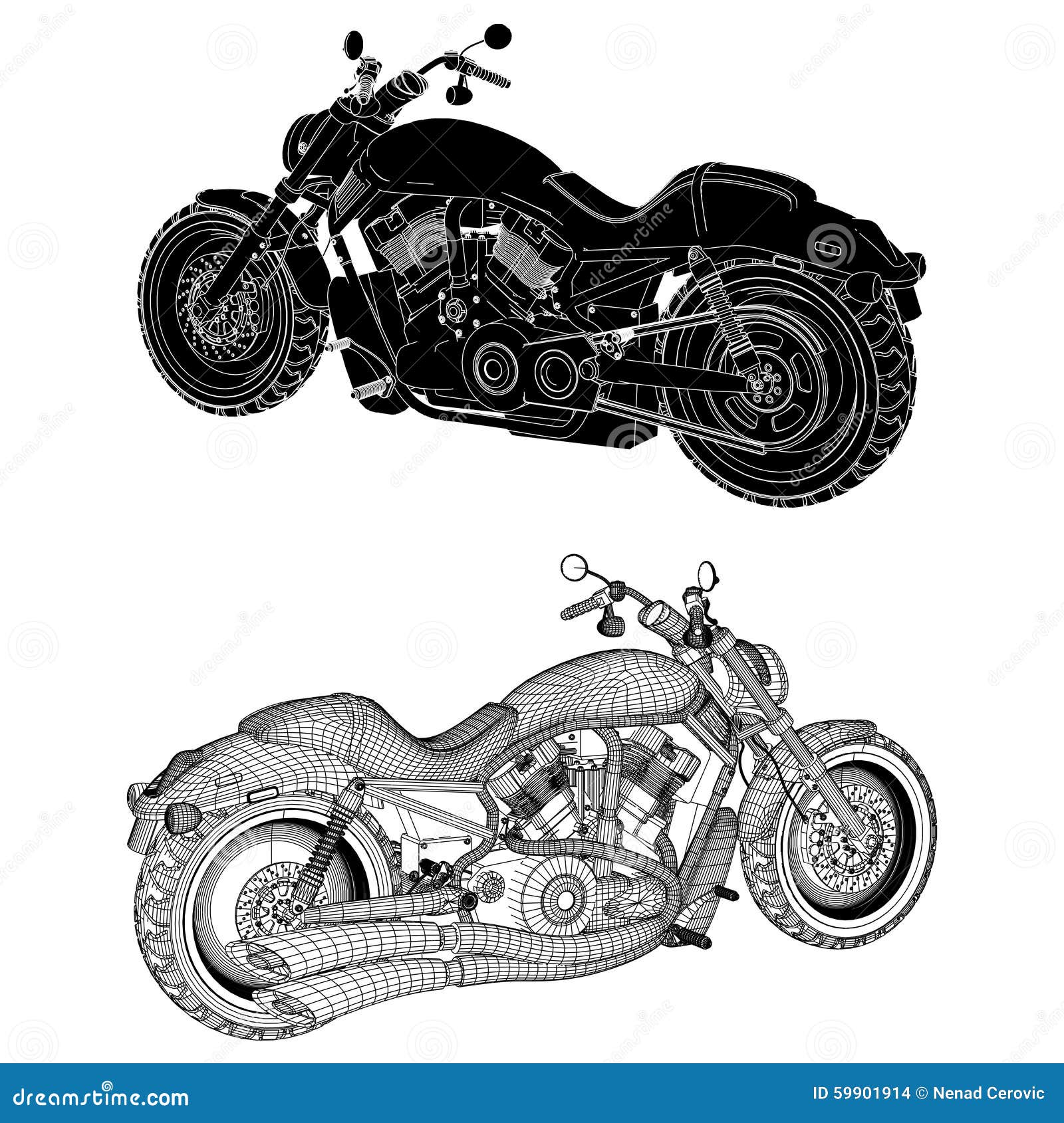 Harley Engine Vector