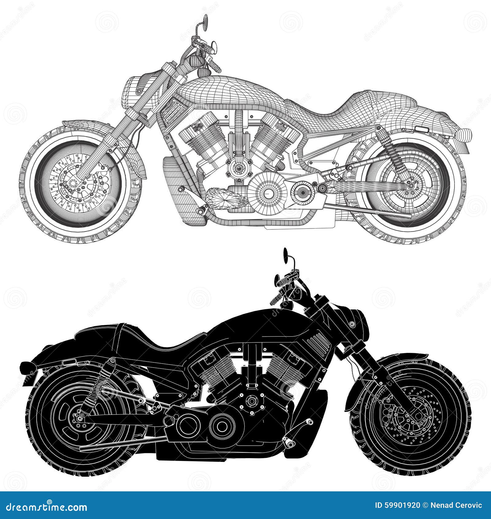 Motorcycle Vector stock vector. Illustration of cycle - 59901920