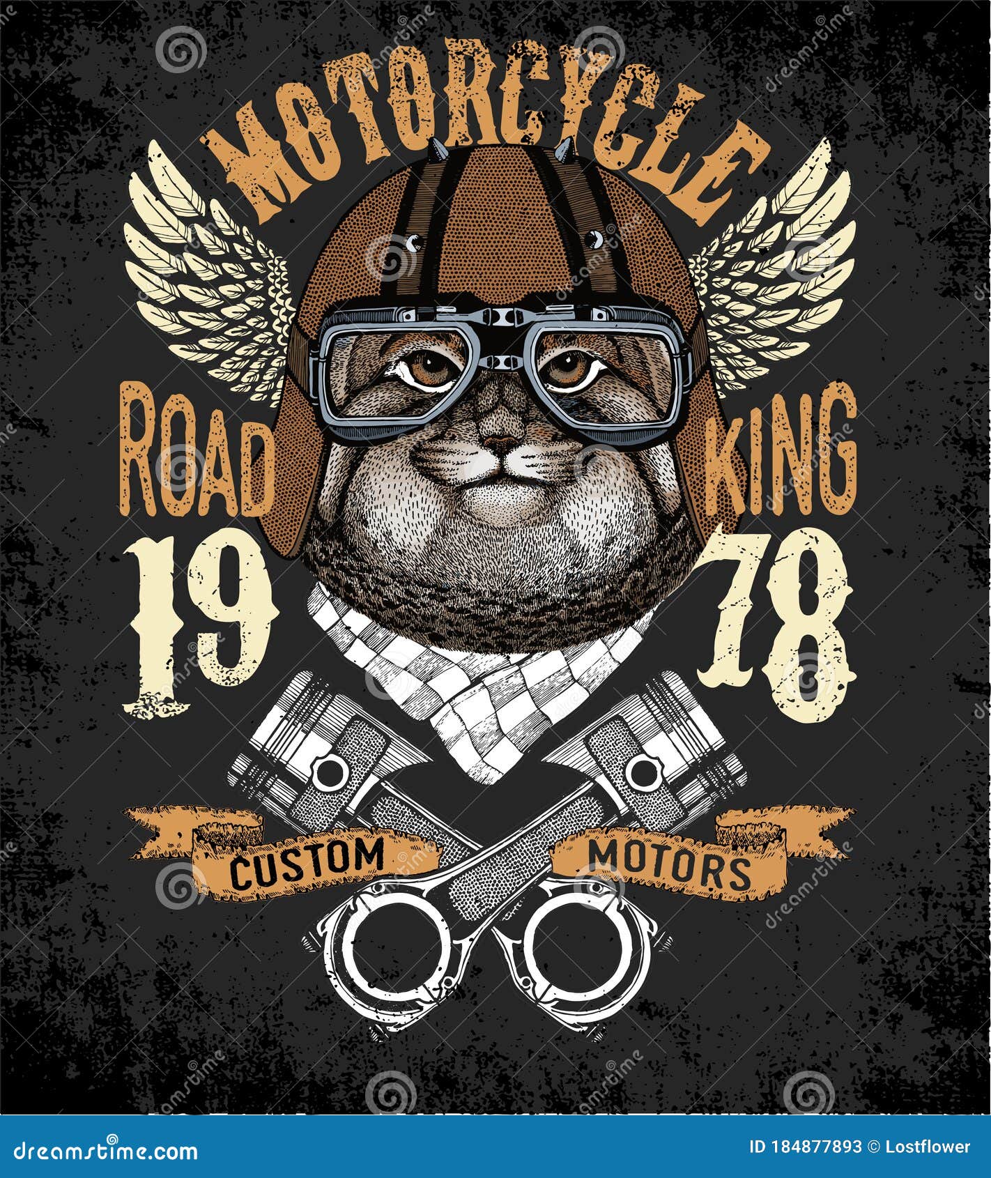 Motorcycle Vector Typography. Cool Animal for T-shirt Graphics, Vectors ...