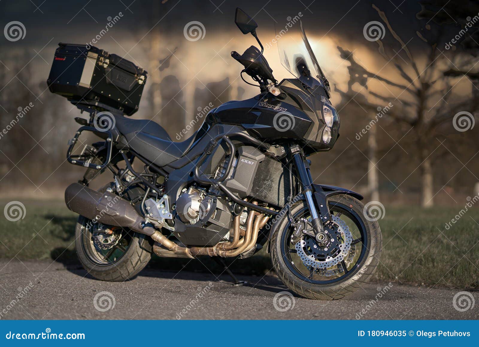 Motorcycle View at the Dramatic Sunset Editorial Image - Image of view ...