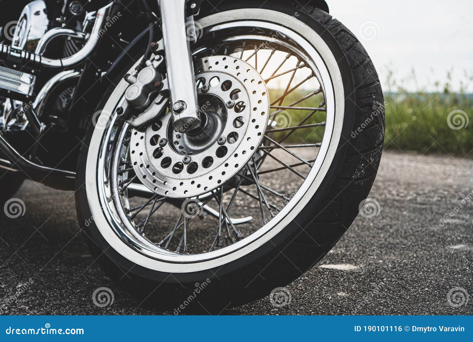 Motorcycle Wheel with the Brake Disc Stock Photo - Image of silver ...
