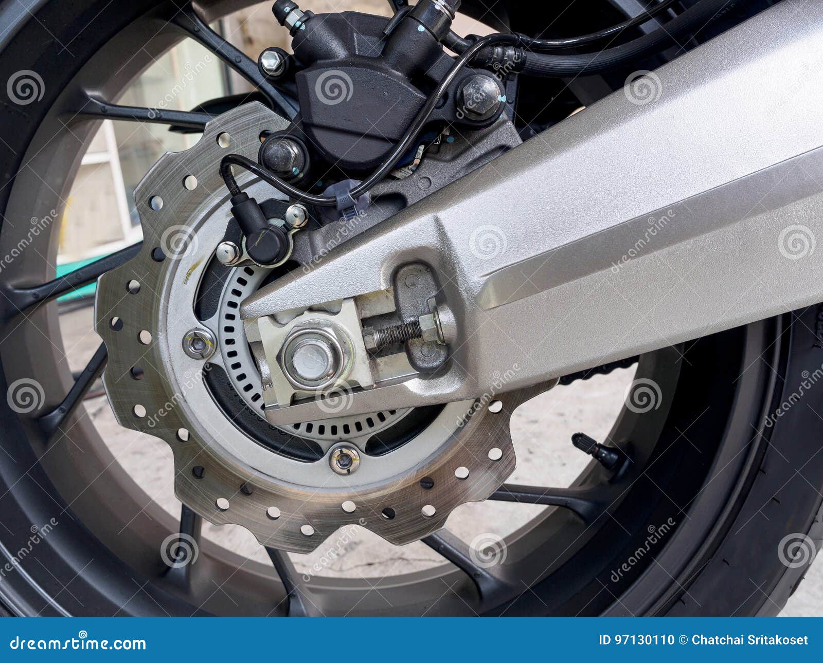 Motorcycle Wheel Disk Brake Pump Stock Photo - Image of process, safety ...