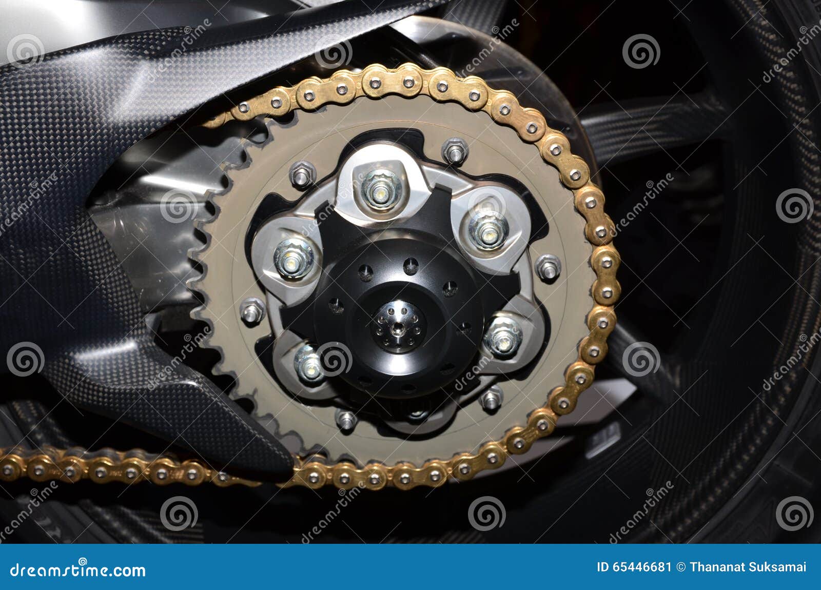 Motorcycle Wheel and Drive-chain Stock Image - Image of cool, engine ...