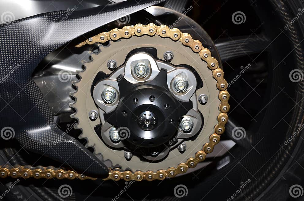 Motorcycle Wheel and Drive-chain Stock Image - Image of cool, engine ...