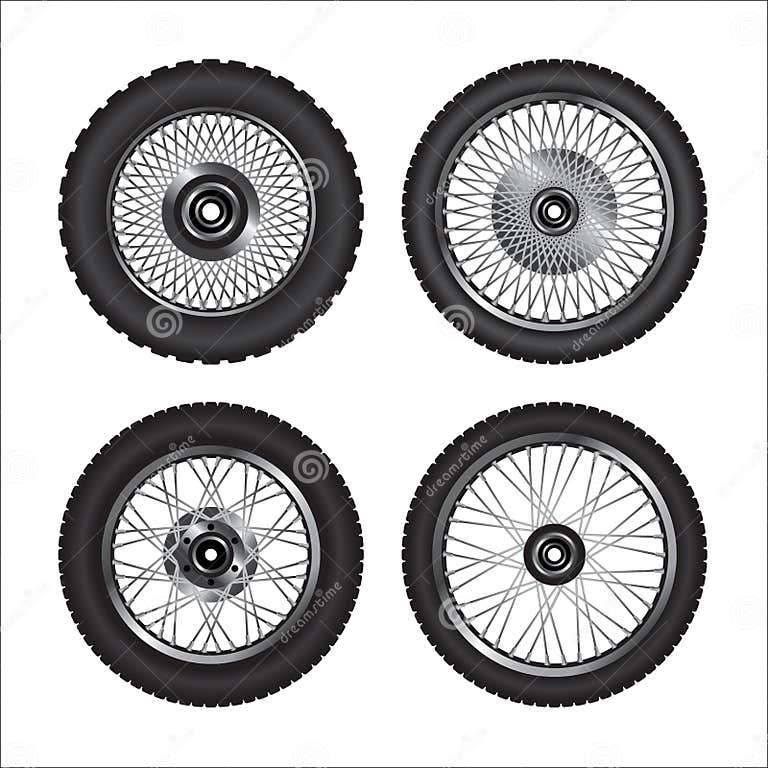 Motorcycle wheels stock vector. Illustration of vehicle - 40349760