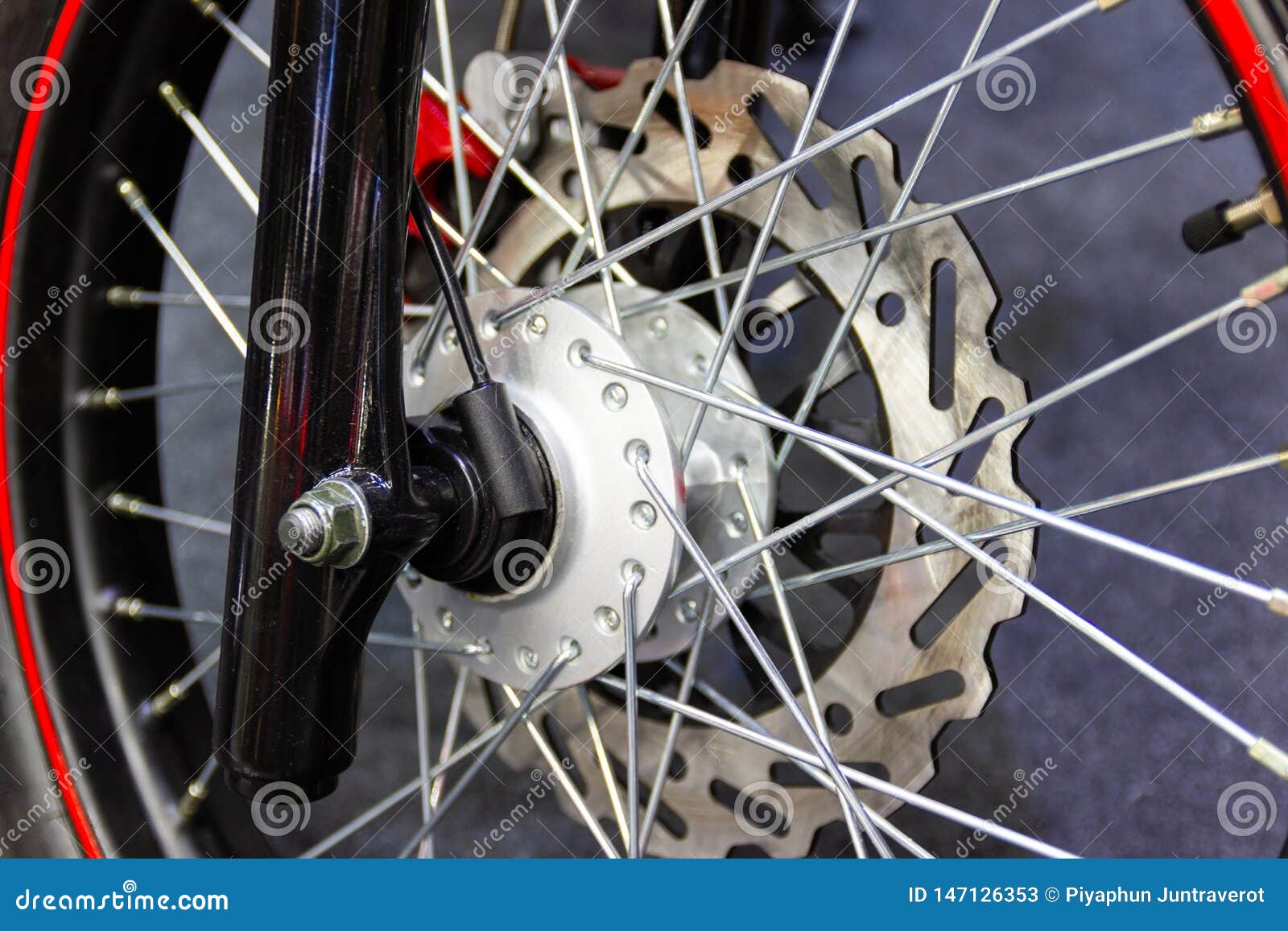 Motorcycle Wheels, Wire Spokes of a Motorcycle Stock Image - Image of ...