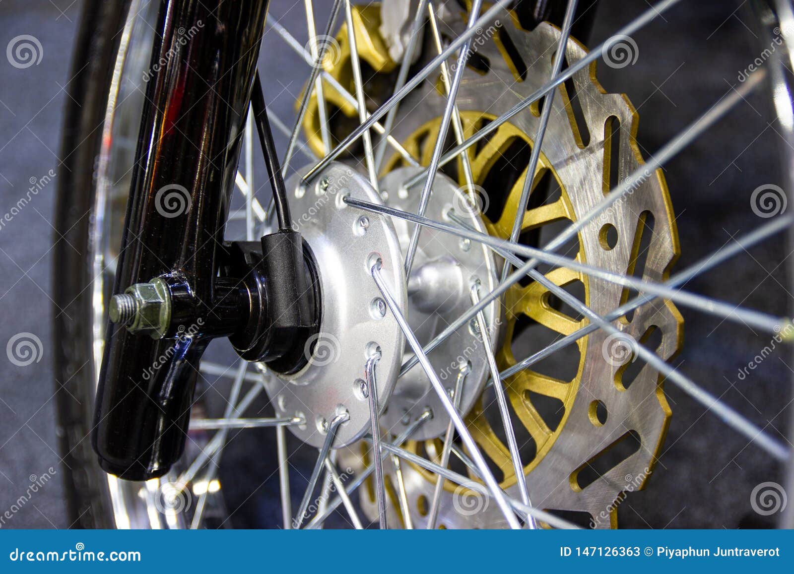 Motorcycle Wheels, Wire Spokes of a Motorcycle Stock Image - Image of ...