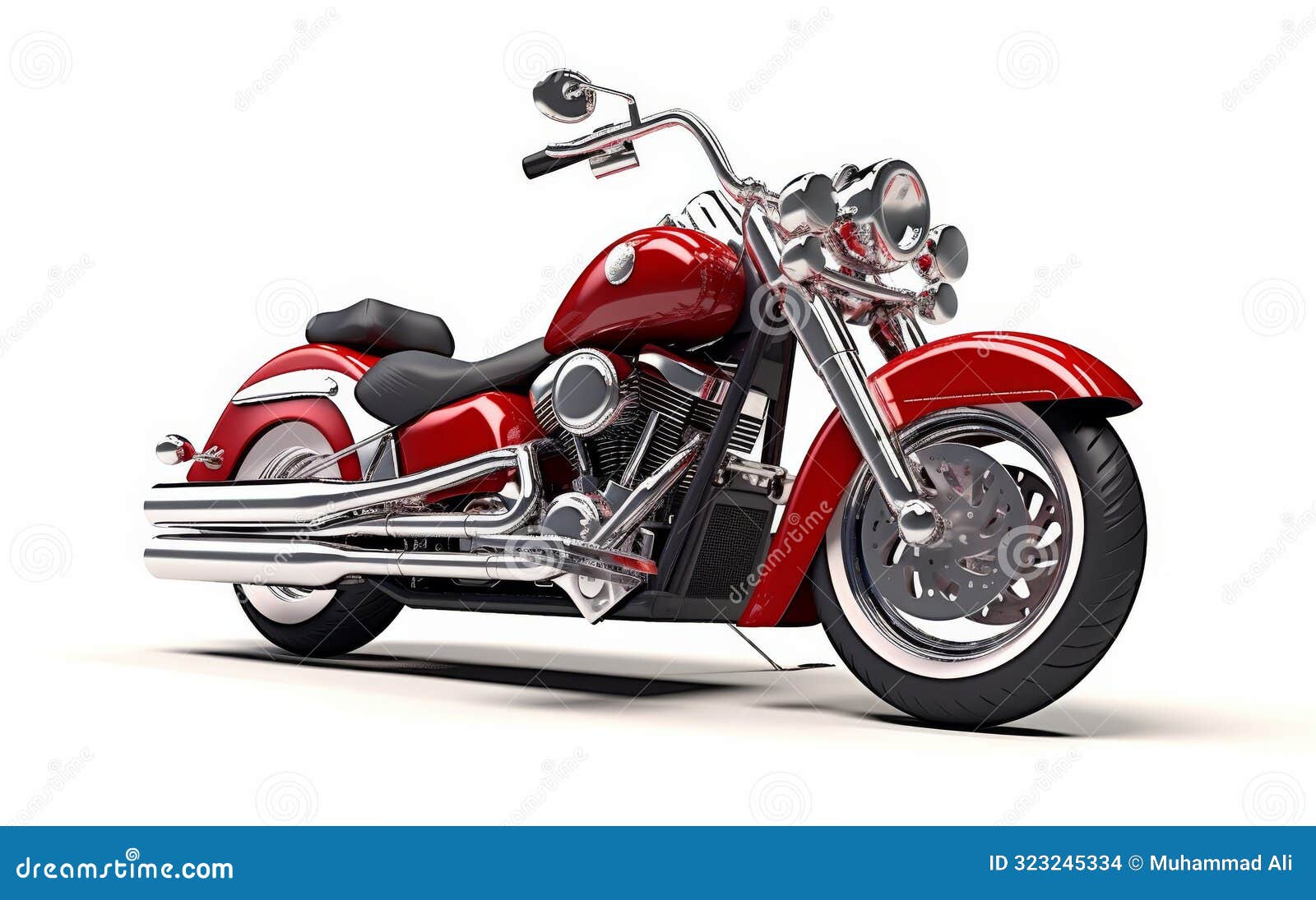 Motorcycle on White Background. Stock Illustration - Illustration of ...