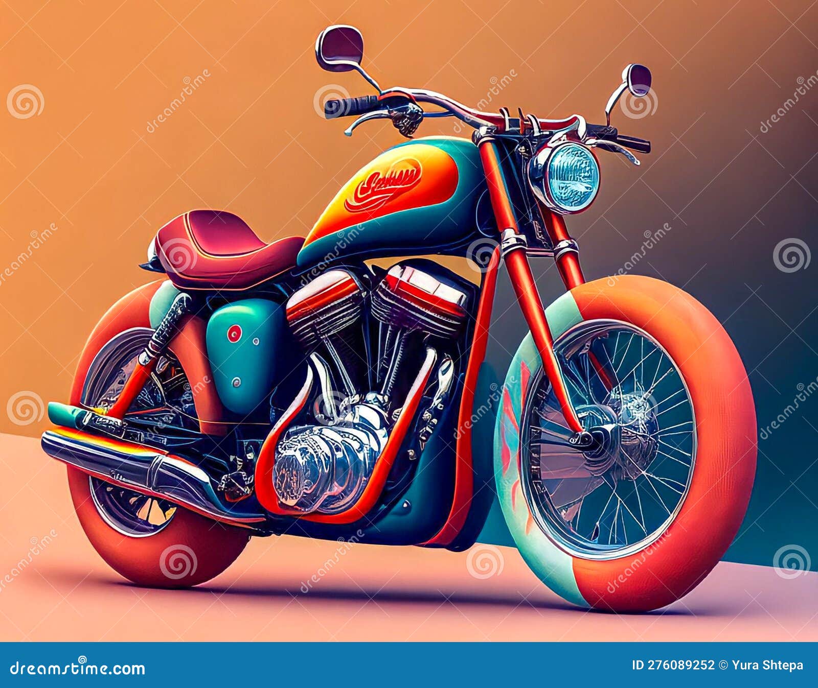 A Motorcycle with the Word Harley on it Stock Illustration ...
