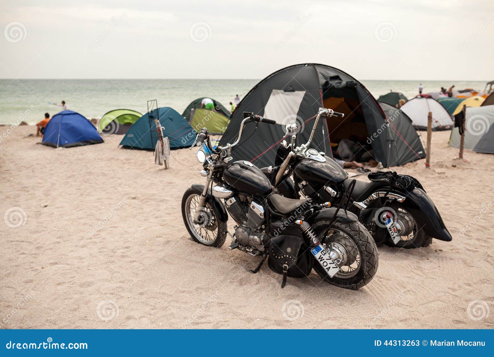 Motorcycles on the beach editorial stock photo. Image of extreme - 44313263