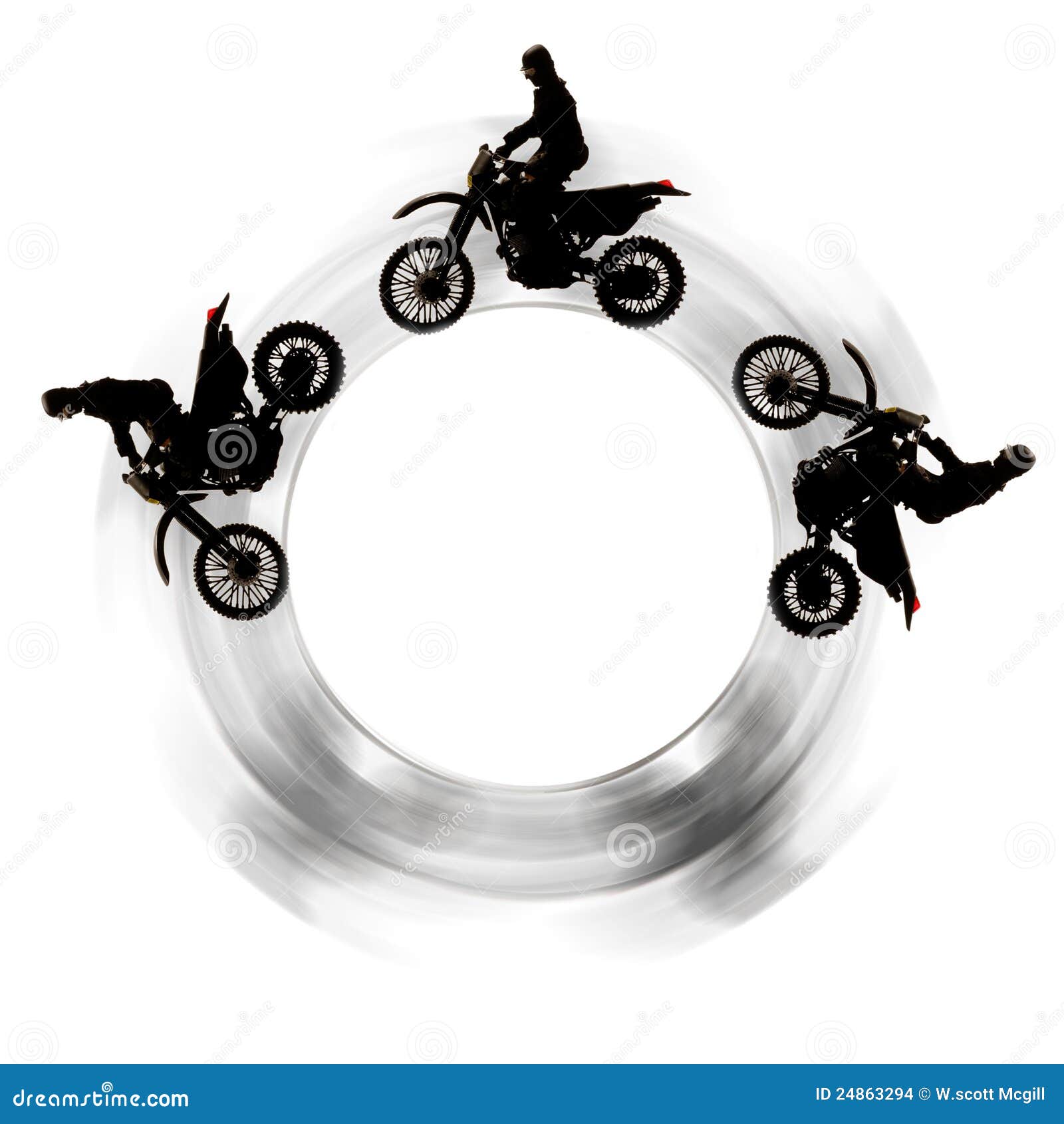 Motorcycles in circle stock photo. Image of outlines - 24863294