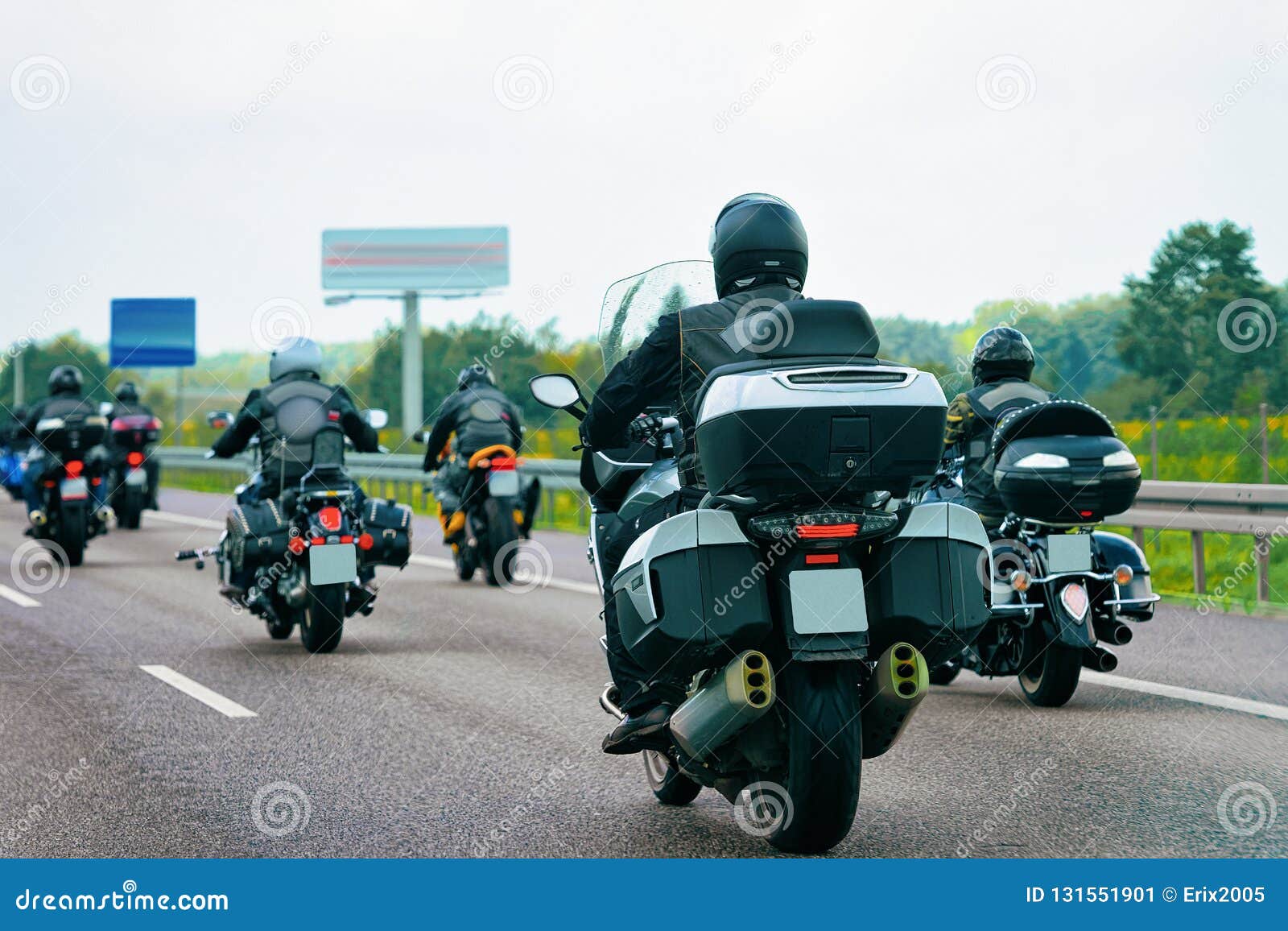 Motorcycles on the Highway Road Poland Stock Image - Image of ...
