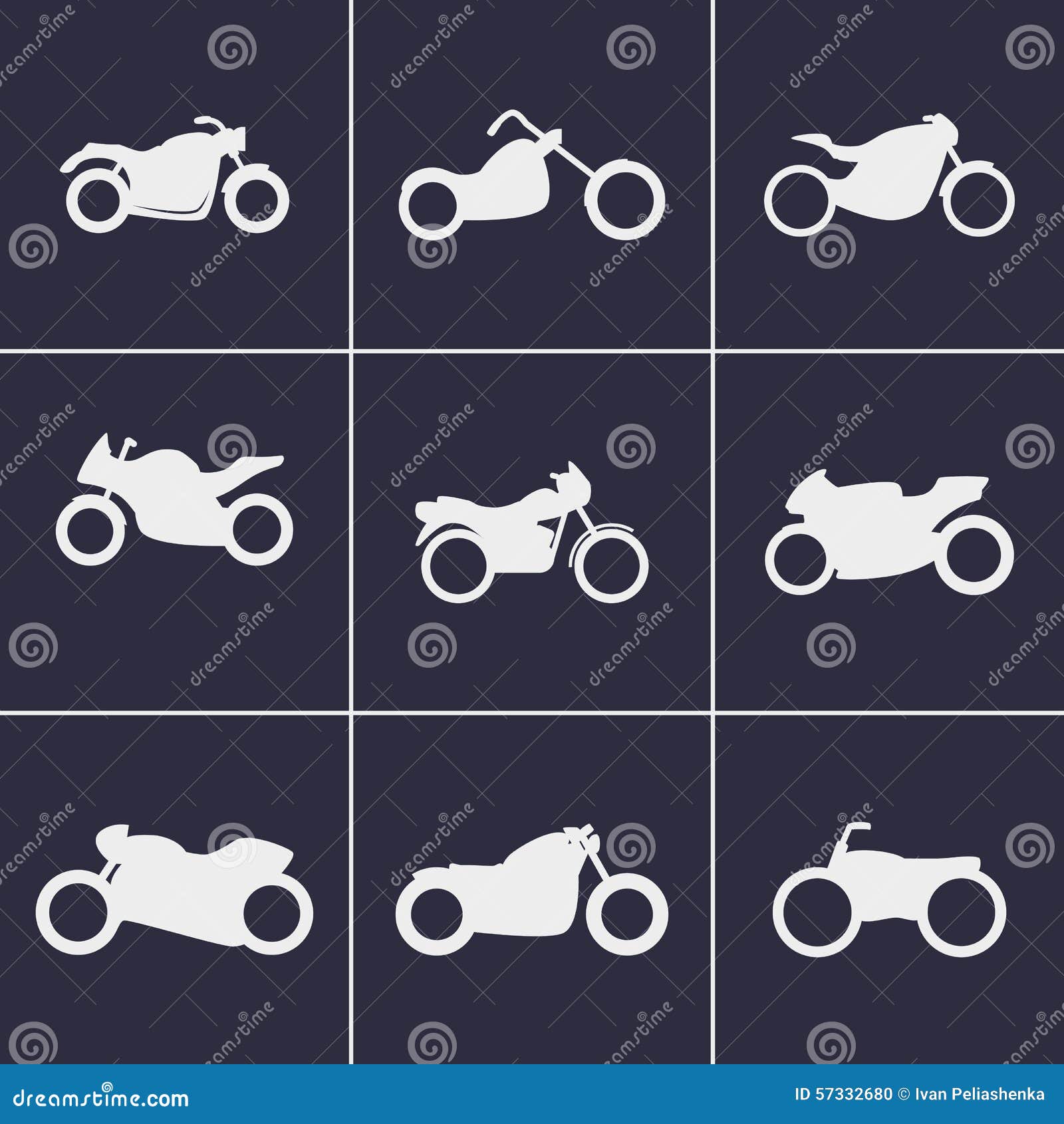 Motorcycles icons stock illustration. Illustration of engine - 57332680