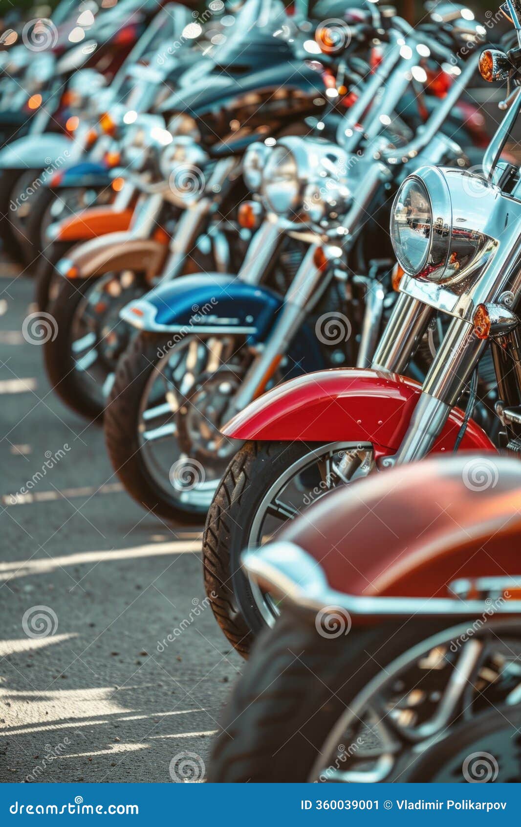 Motorcycles Lined Up Along the Wall or Curb, Ready for Transportation ...