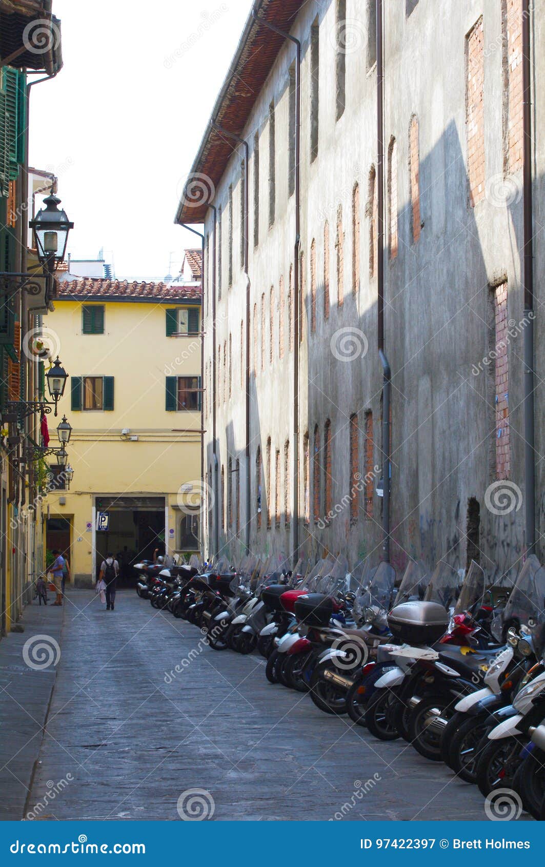 Motorcycles Parked in Alley Editorial Photography - Image of back ...