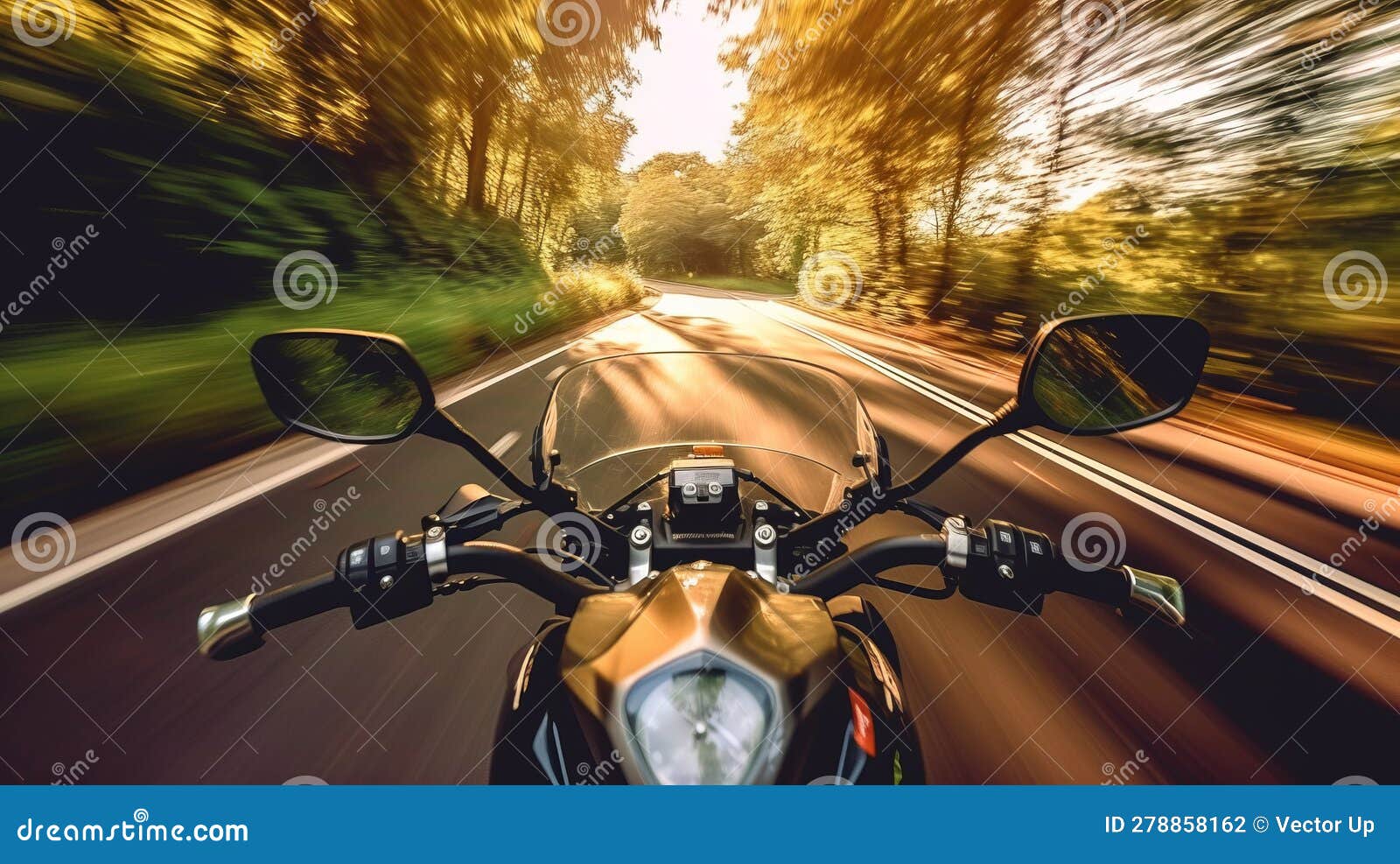 Motorcyclist First Person View. Generative AI Stock Photo - Image of ...