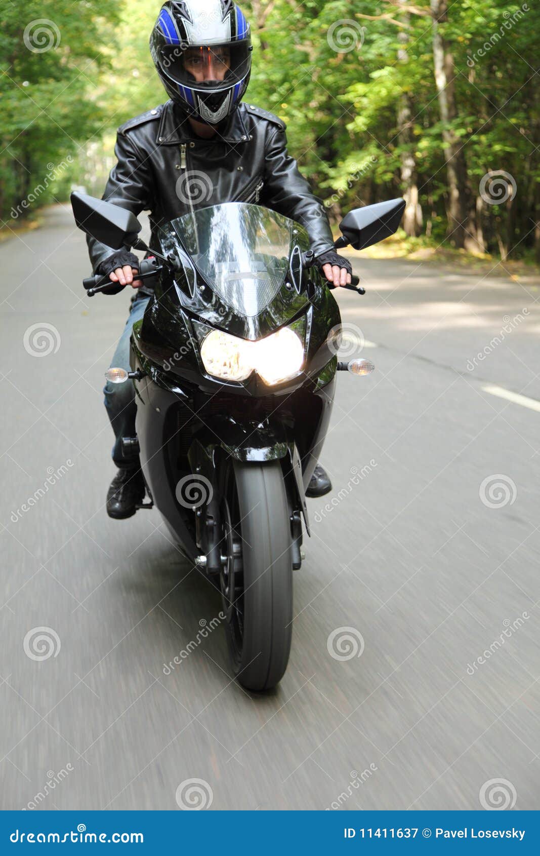 Motorcyclist goes on road stock image. Image of freedom - 11411637