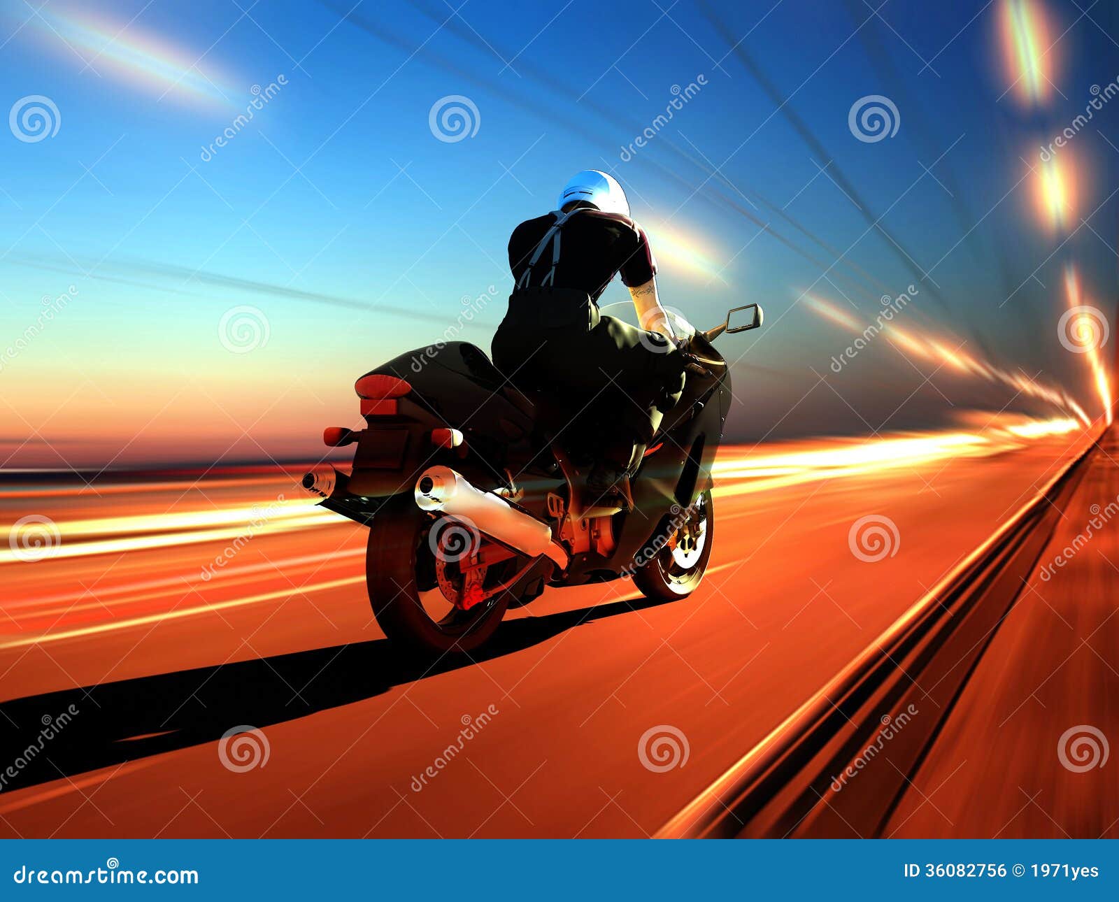 The Motorcyclist stock illustration. Illustration of light - 36082756
