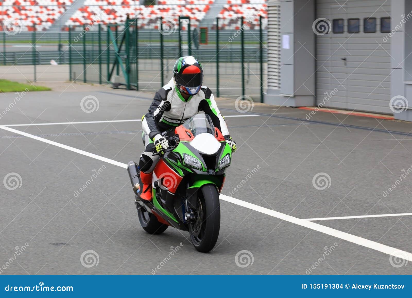 Motorcyclist on a Racing Motorcycle Back To the Pits Editorial Stock ...