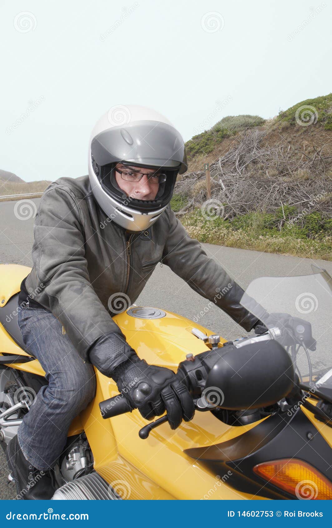 Motorcyclist ready to ride stock image. Image of male - 14602753