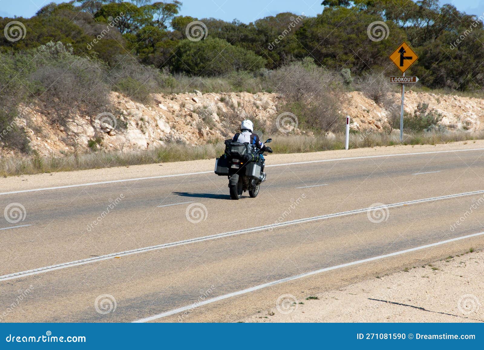Motorcyclist on the Road stock photo. Image of outdoor - 271081590