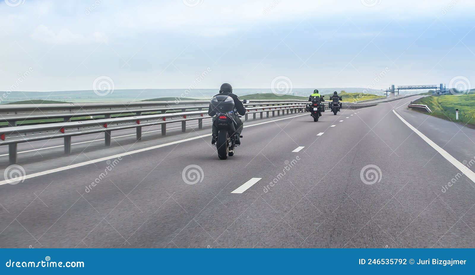 Motorcyclists on Bikes Ride on a Country Road Stock Photo - Image of ...