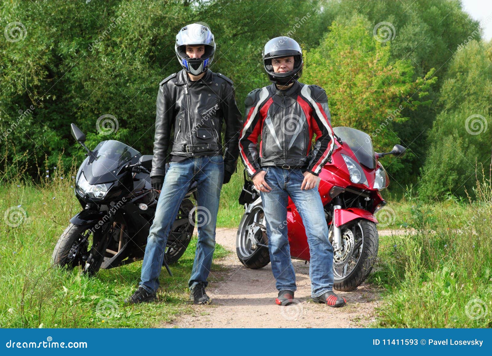 Motorcyclists Standing Near Bikes Stock Image - Image of lifestyle ...