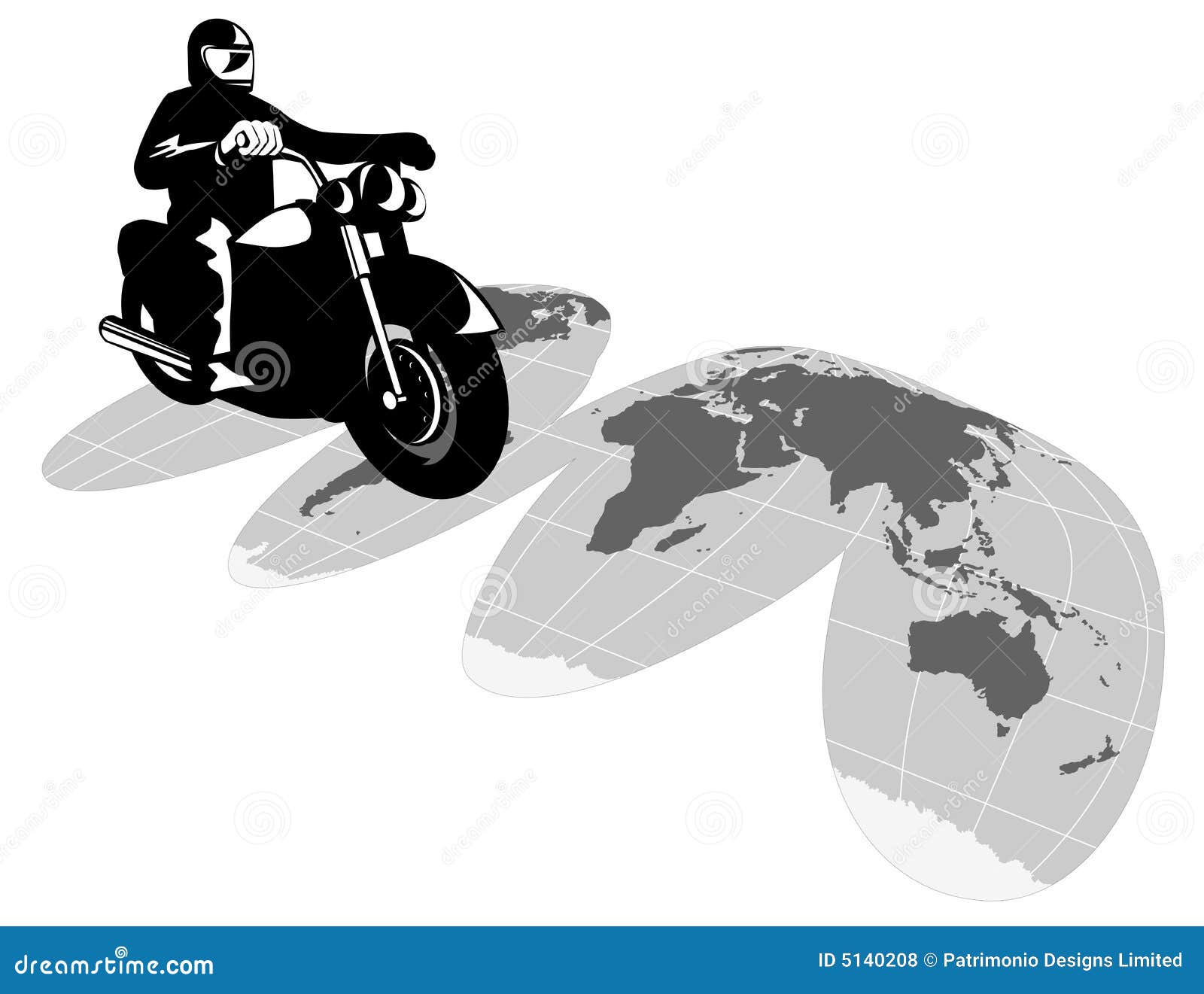 Motorcyle rider globe stock vector. Illustration of rider - 5140208