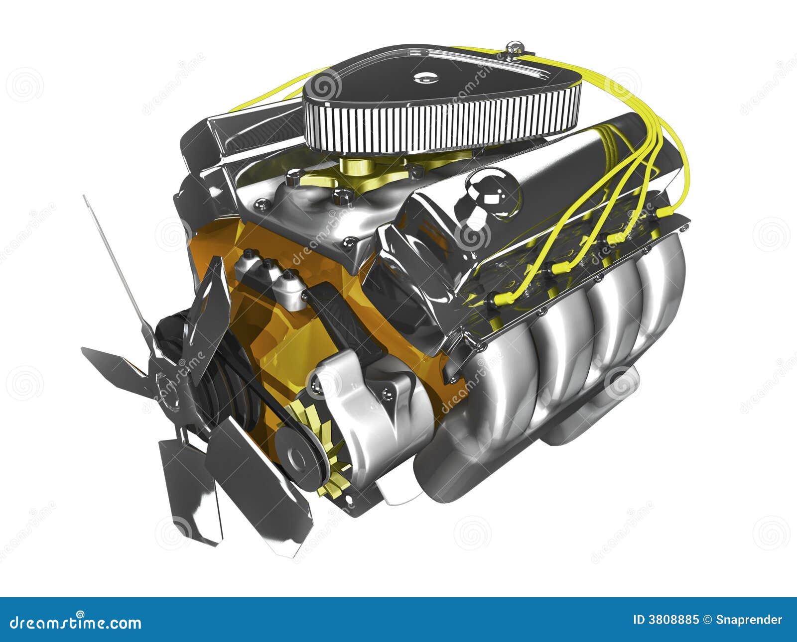 Motore 3D su bianco illustrazione di stock. Illustrazione di renda ...