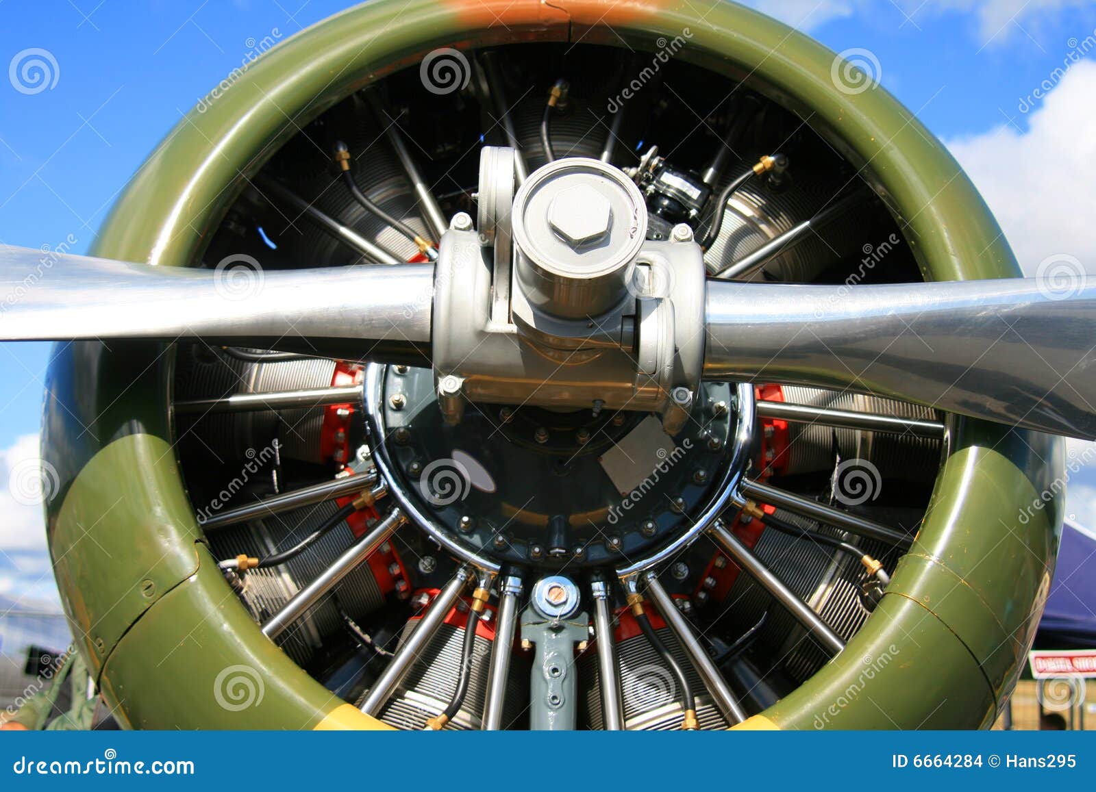 Motore Della Stella Su Un Vecchio Aereo Di Guerra Fotografia Stock ...