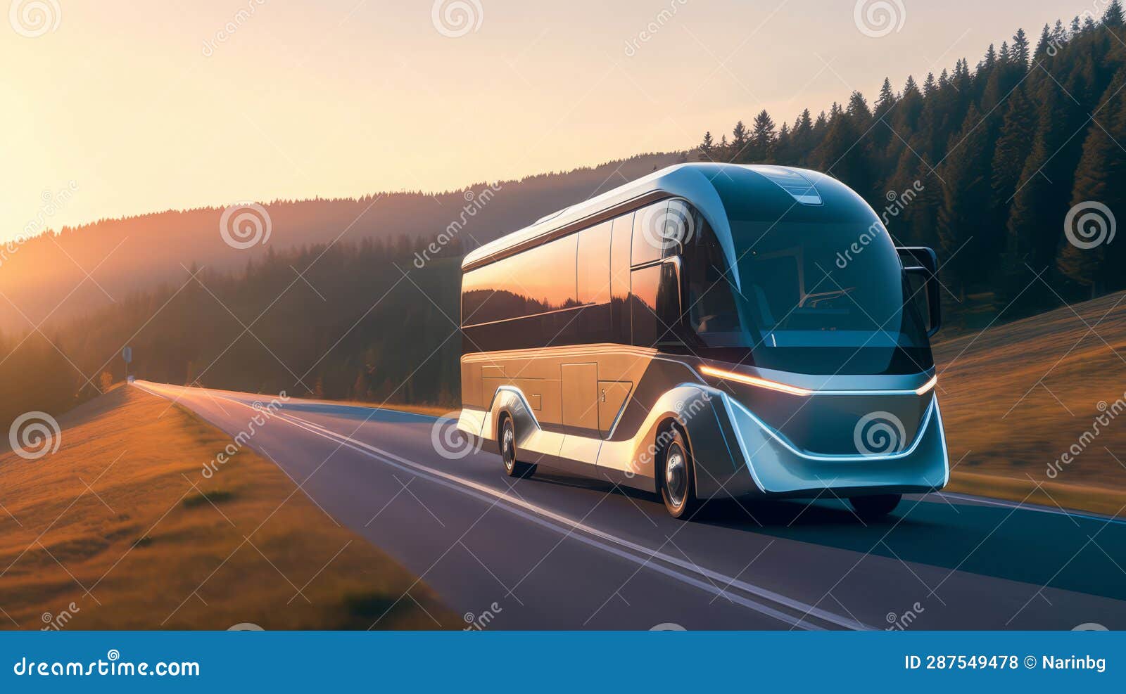 Motorhome of a Beautiful Transportation with Futuristic Design. AI ...