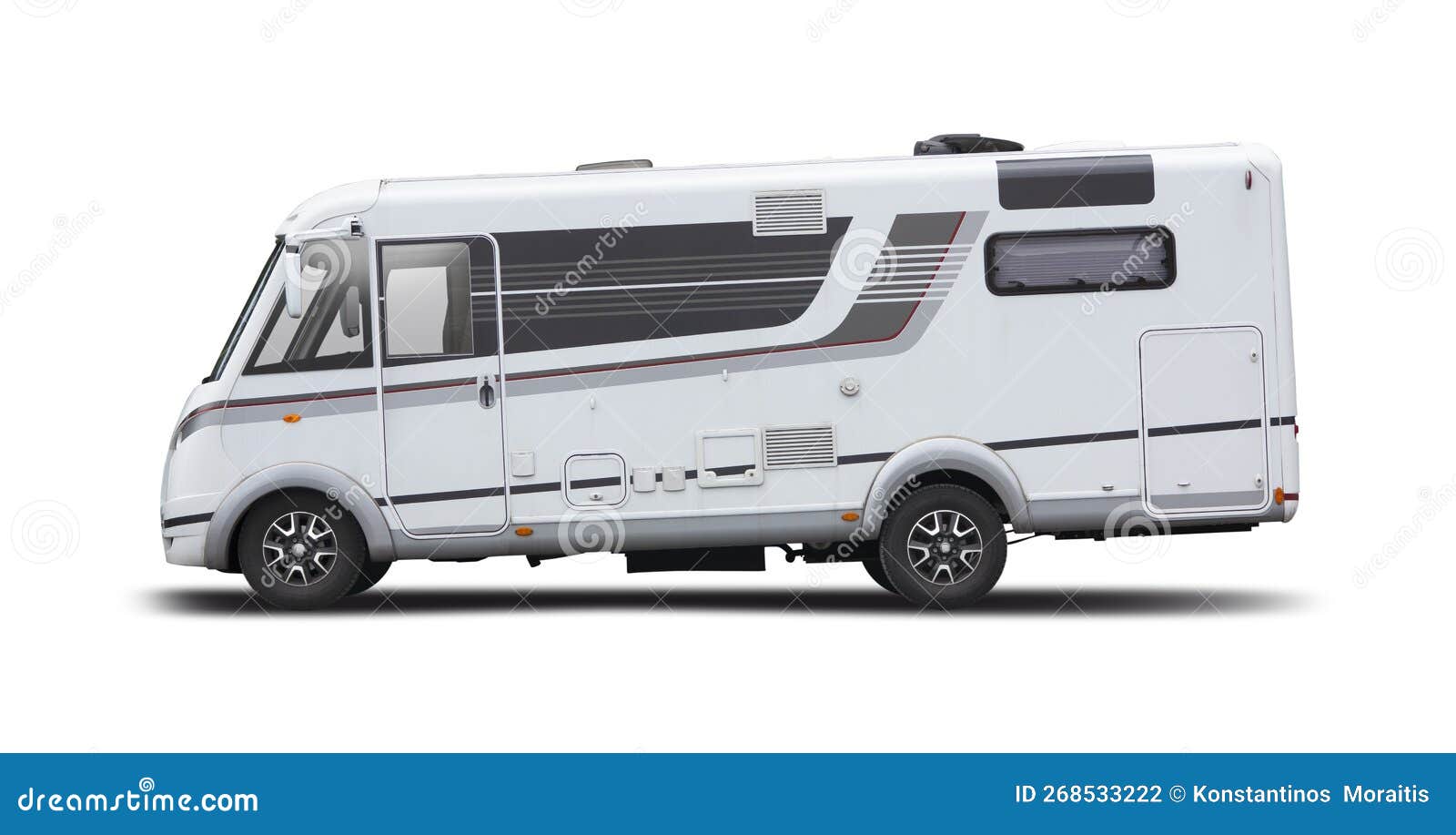 Motorhome Side View Isolated on White Background Stock Photo - Image of ...