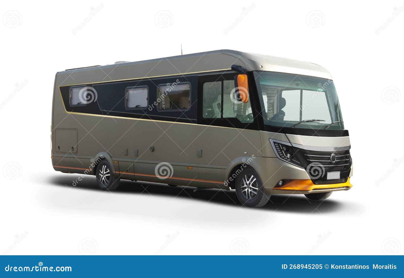 Motorhome Side View Isolated on White Background Stock Image - Image of ...