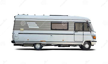 Motorhome Side View Isolated on White Stock Image - Image of modern ...