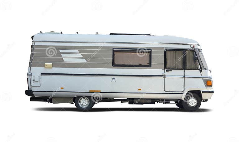Motorhome Side View Isolated on White Stock Image - Image of modern ...