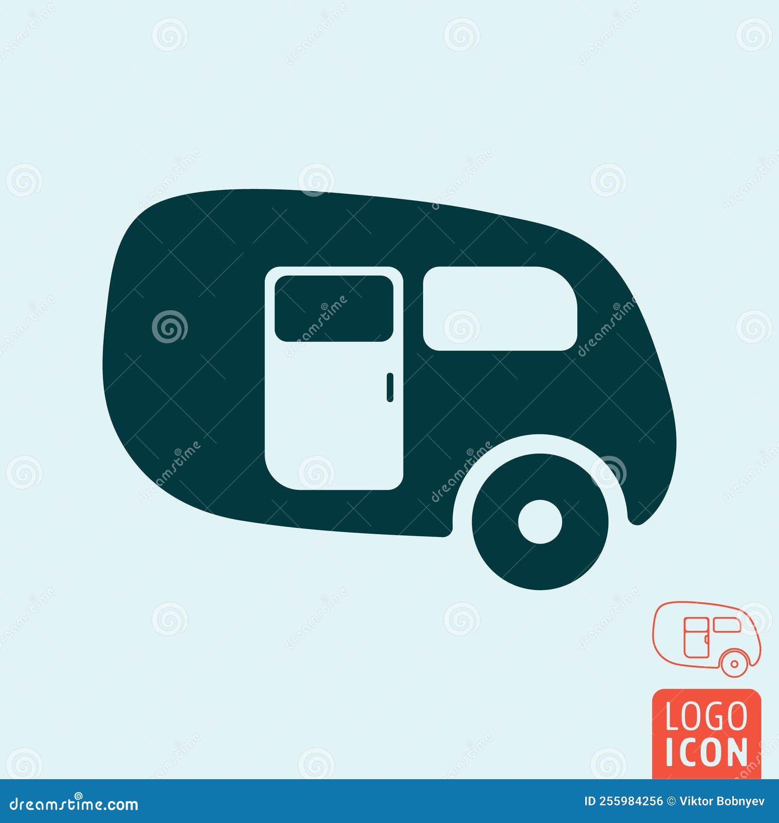 Motorhome Trailer Icon. Minimal Design Side View Stock Vector ...