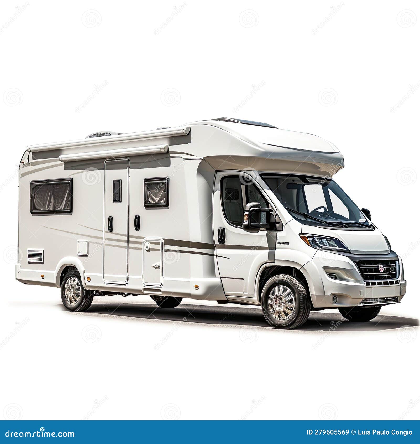 A Motorhome, Trailer with Wheels, Side View Stock Image - Illustration ...